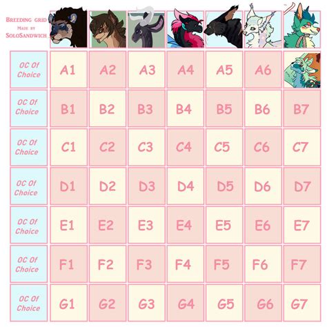 My Ocs X Your Oc Of Choice Breeding Grid Open By Peachdango On