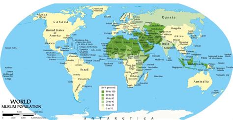 Muslim Population Map Guide Of The World