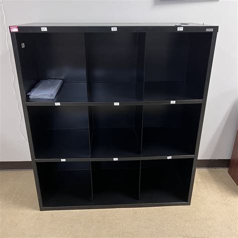 46 W X 52 H Sandusky Black Metal Cubby Shelf With 9 Storage Cubes Office Furniture Liquidations