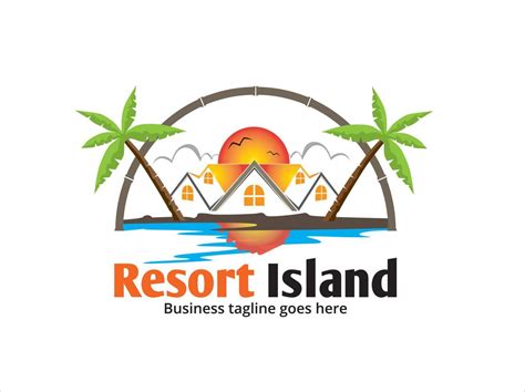 Resort Logo Vector Summer Travel Vacation Vector Logo Concept