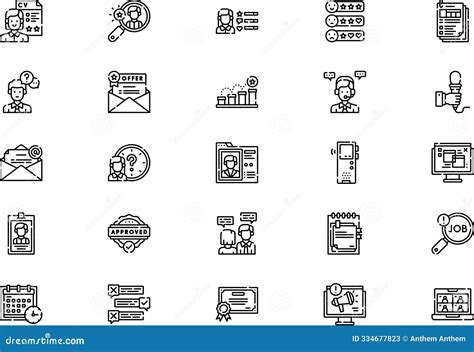 Interview Icons Collection Is A Vector Illustration With Editable