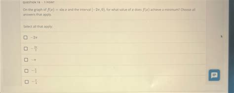 question 18 1 ﻿pointon the graph of f x sinx ﻿and