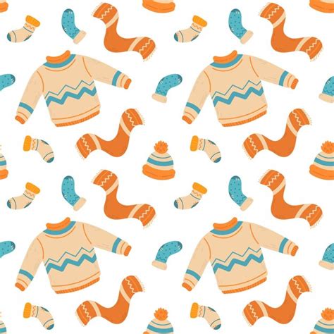 Premium Vector Autumn Clothes Seamless Pattern