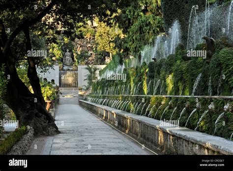 Viale Delle Cento Fontane Or Alley Of The Hundred Fountains Garden Of