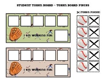 Baseball 5 Piece Token Board By Dezi O Tpt