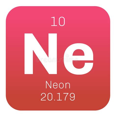 Periodic Table Symbol Of Neon Stock Vector Illustration Of Molecule