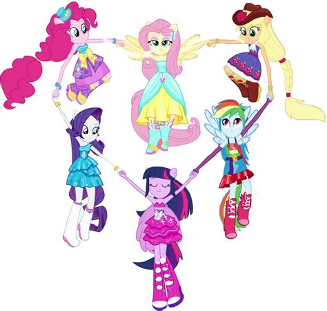Mane 6 Magic Of Friendship Eg Heart Shape Render By Pascalmulokozi2 On