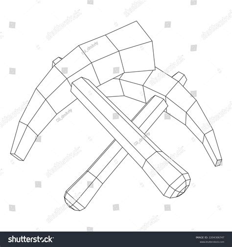 pickaxe extraction precious stones extracting minerals stock vector