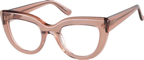 Zenni Boho Cat Eye Prescription Glasses Plastic Full Rim Frame Brown