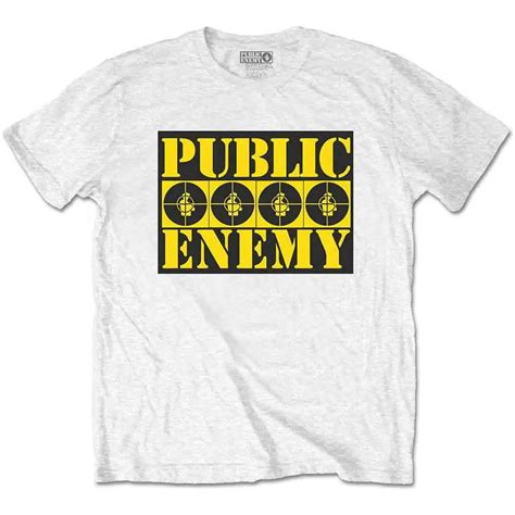 חולצה לבנה Public Enemy Logo מידה Xl ביטניק חנות תקליטים