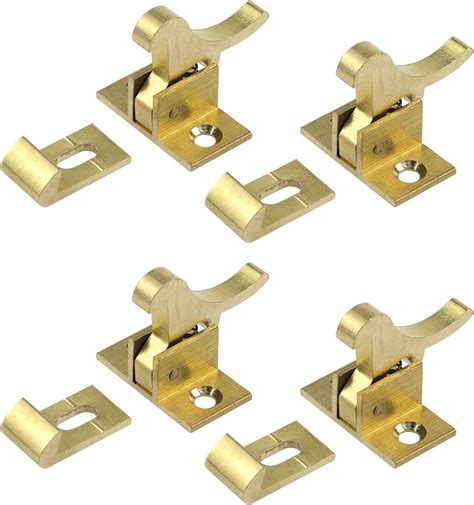 Lounsweer 8 Pcs Brass Heavy Duty Cabinet Door Latch Cabinet Closets