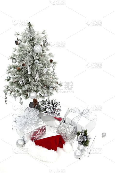 圣诞树下的圣诞帽