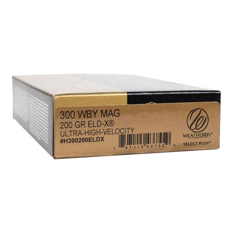 Weatherby Select Plus 300 Weatherby Magnum 200gr Hornady Eld X Rifle