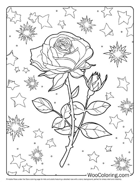 Rose With Thorns Coloring Page Free Printable Pdf