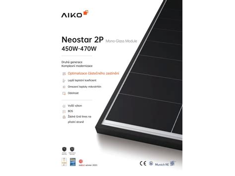 AIK0 Neostar 2P 470Wp Black Frame 23,6% SVT36390 / AIKO-A470-MAH54Mw - MOBLER