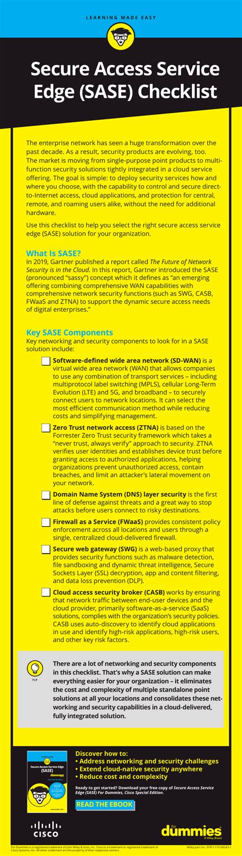 Secure Access Service Edge Sase For Dummies Checklist