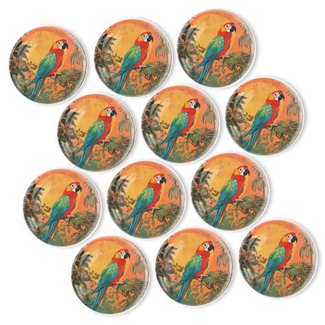 Strong Refrigerator Magnet Fridge Sticker Colorful Macaw Stand On