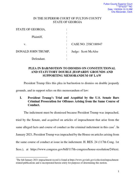 Trump Plea In Bar Double Jeopardy Pdf