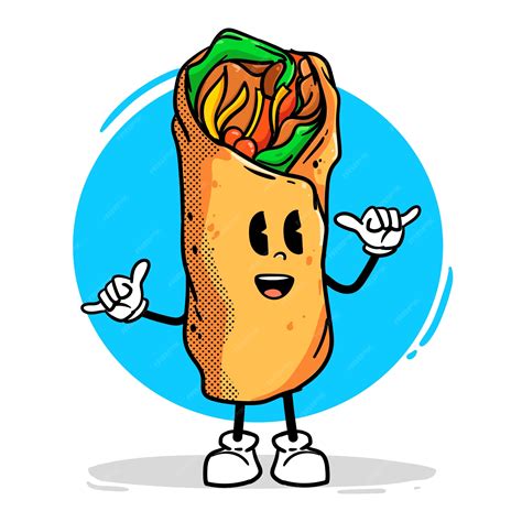Premium Vector Hand Drawn Burrito Cartoon Illustration