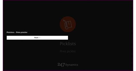Picklists Print Picklist