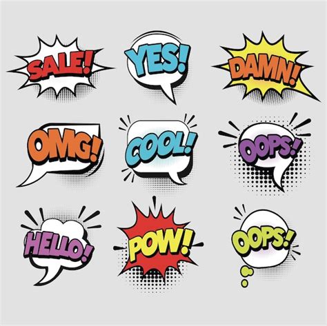 Premium Vector | Comic speech bubbles pop art vector in the halftone style set