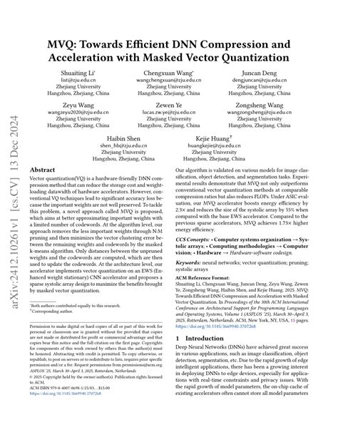 pdf mvq towards efficient dnn compression and acceleration with