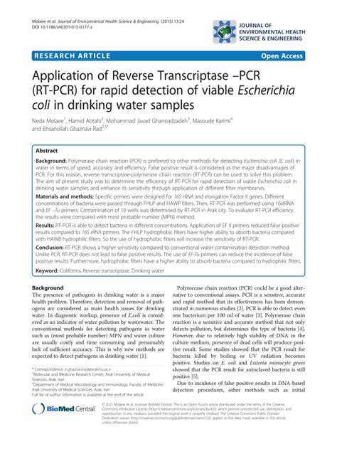 Pdf Application Of Reverse Transcriptase Pcr Rt Pcr For Rapid