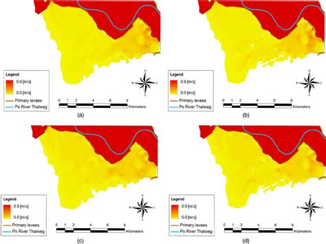 Weighted Mean Map Of Flow Velocity V ̄ For The 100 Year Design Flood