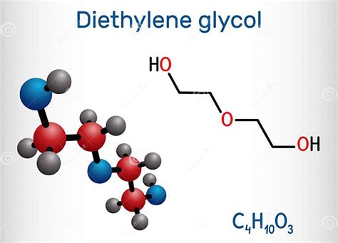 Molécula De Dietilenoglicol é Solvente Diol Fórmula Química