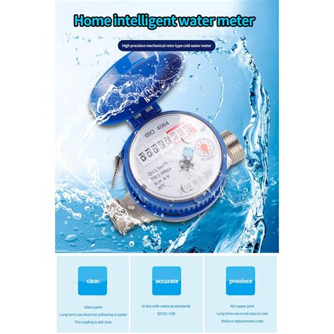 Water Meter Brass Flow Measure Tap Cold Water Mete Vicedeal