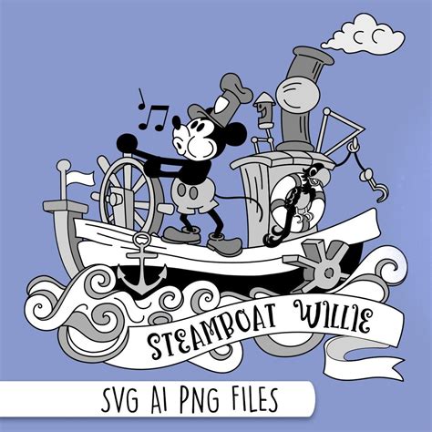 Original Steamboat Willie Svg File Editable Files Steamboat Willie