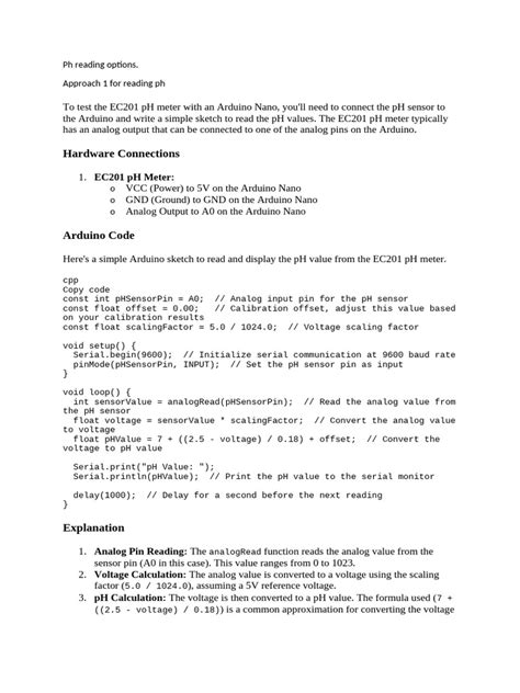 Ph Reading Options Pdf