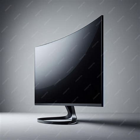 A Black Flat Screen Computer Monitor With A Black Background Premium