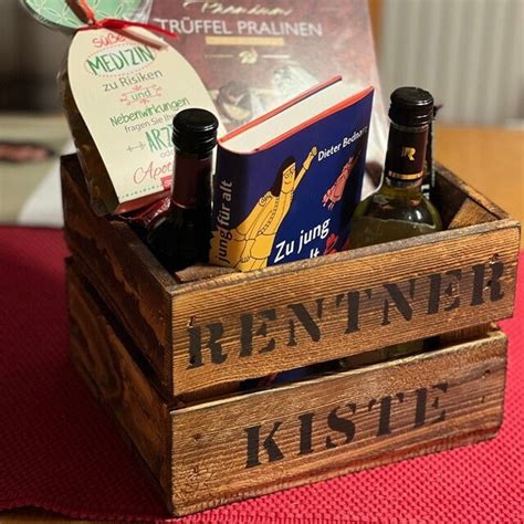 Geschenk Abschied Kollege Rente Rentner Holzkiste Leer Ruhestand