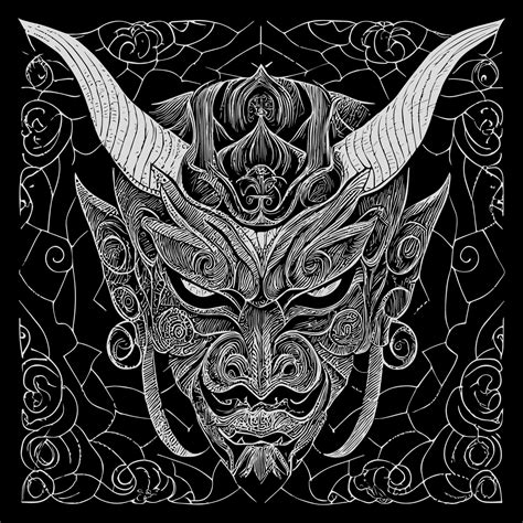 Traditional Hannya Mask Drawing