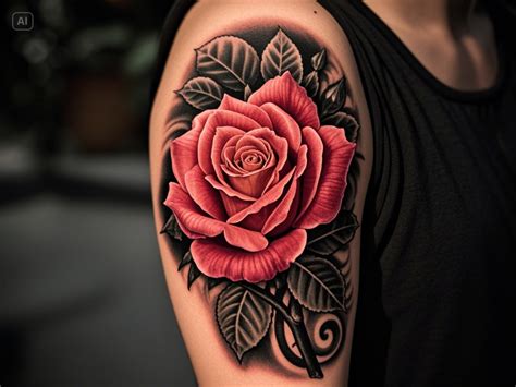 Dark Red Rose Tattoo