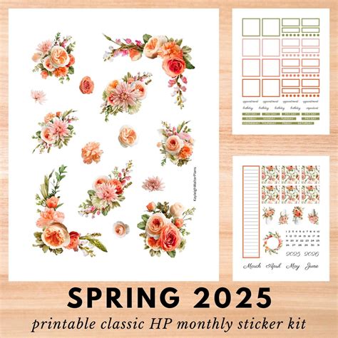 Printable Planner Stickers Monthly Sticker Kit For Happy Planner
