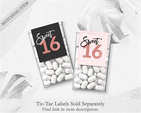 Sweet Sixteen Mini Candy Wrapper Sweet 16 Mini Candy Label Etsy