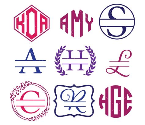 Monogram Svg Bundle Png Pdf7 Monogram Alphabets Monogram Letters Svg