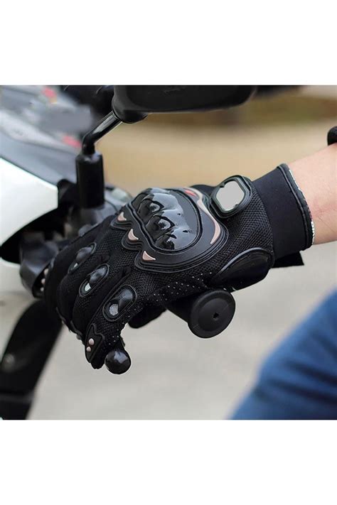 Efİlİ Motosiklet Eldiveni Dokunmatik Uzun Siyah Motor Eldiven Kemik Avuç Içi Korumalı Motorcu