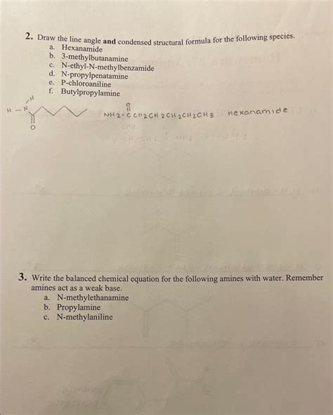 Solved 2 Draw The Line Angle And Condensed Structural