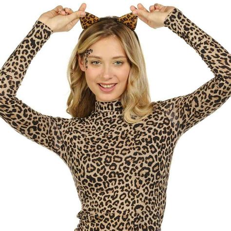Halloween Costume Headband Fluffy Cheetah Leopard Ears Headband Gold