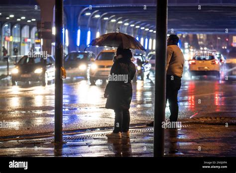 Illuminated Subway At The Main Station Passers By At A Pedestrian