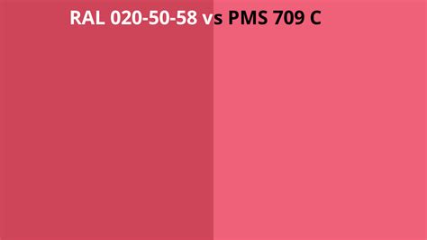 Ral 020 50 58 Vs Pms 709 C Ral Colour Chart Uk