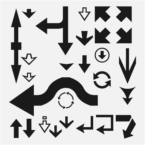 Premium Vector Black And White Arrow Icon Set Vector Eps 10