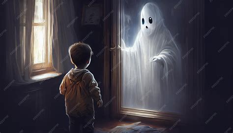 El Niño Asustado Al Ver La Pintura De Ilustración De Estilo De Arte