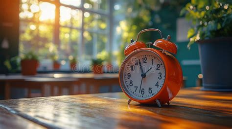 The Alarm Clock Is On The Classroom Stock Illustration Illustration
