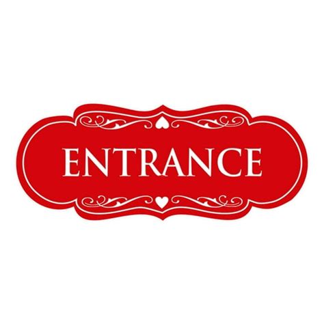 Designer Entrance Sign Red Medium