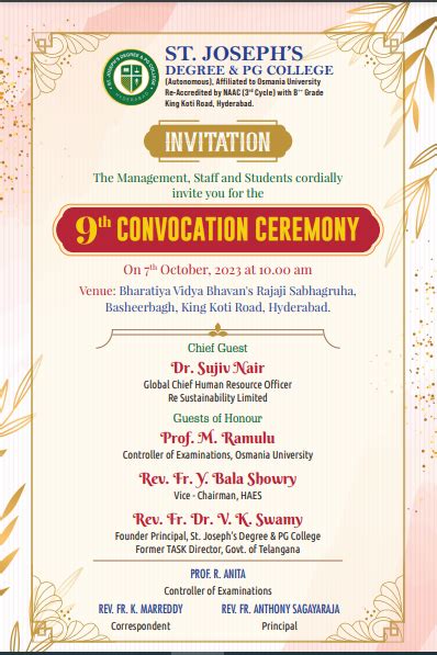 Convocation St Josephs Degree And Pg College