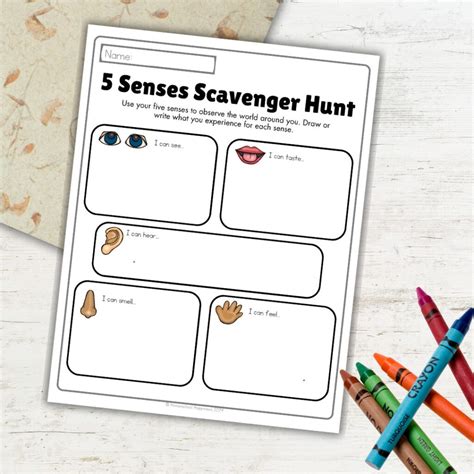 Free 5 Senses Scavenger Hunt Printable For Homeschool Fun